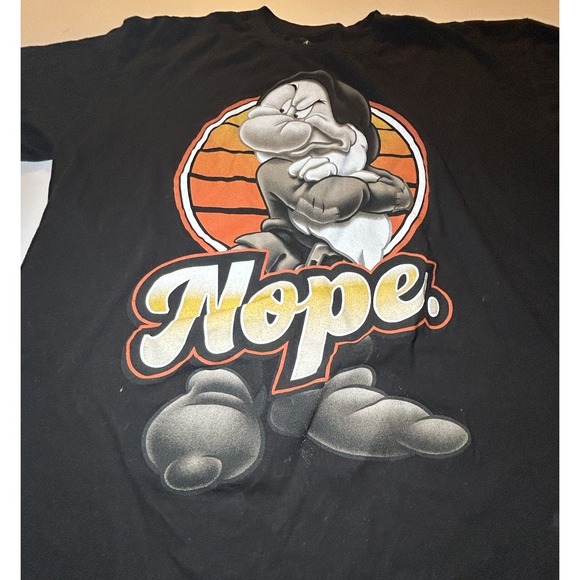Disney | Shirts | Disneys Grumpy Dwarf Shirt Xl Black With Saying Nope ...
